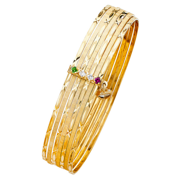 14K SEMANARIO 7DAYS BANGLE WITH CZ – Blanca's Jewelry