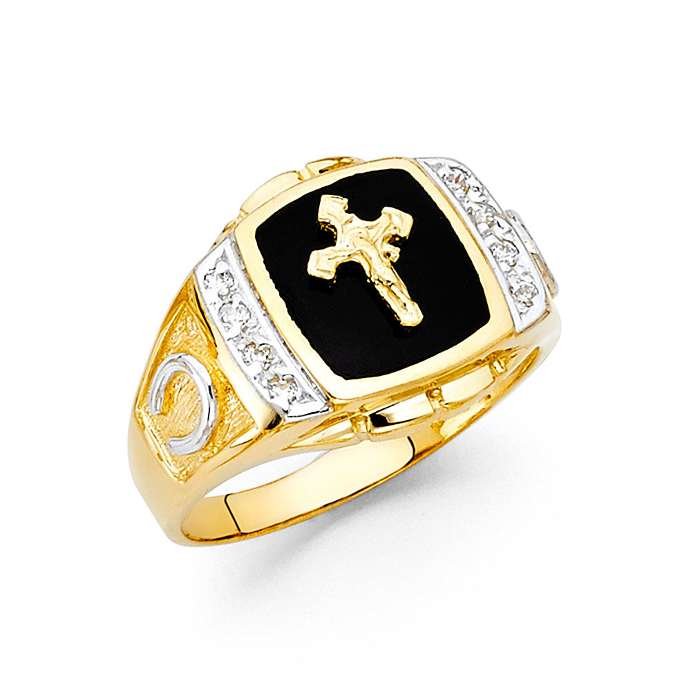 14K ONYX CROSS MENS RING – Blanca's Jewelry